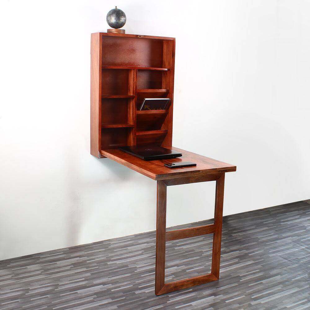 Wall Mount Wooden Study Table - Matte Finish