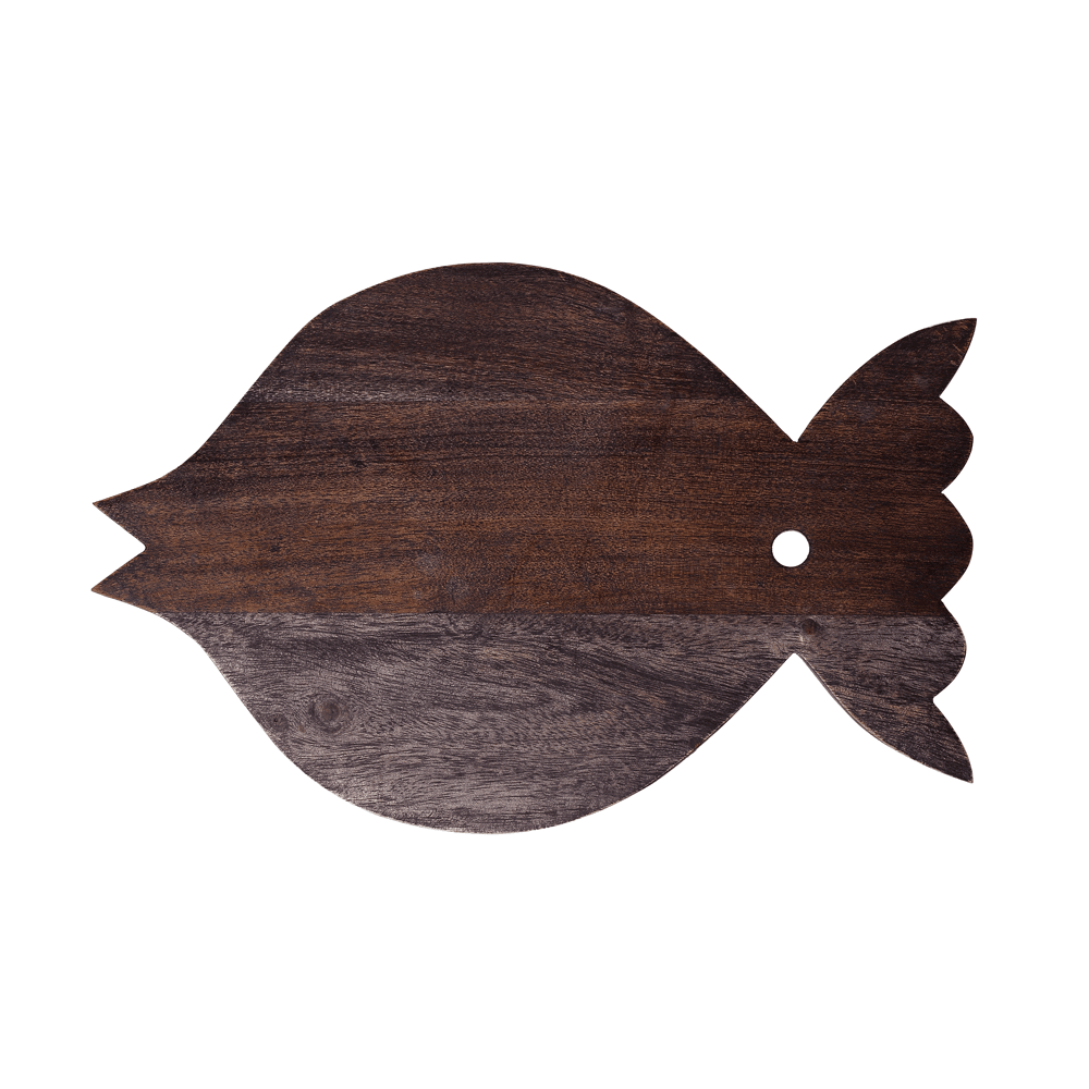 Chopping Board - Fish Design Black Wood