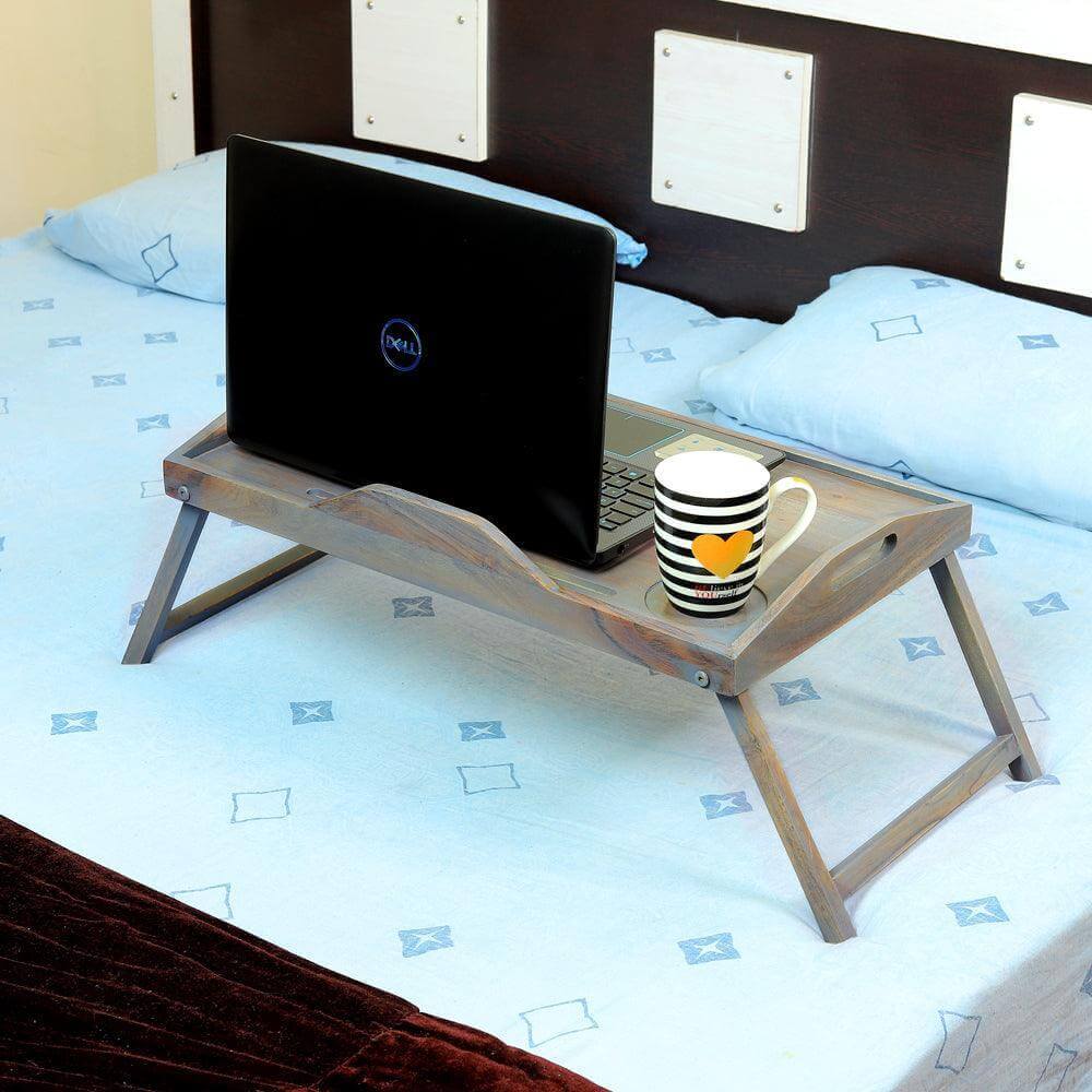 Foldable Wooden Study & Laptop Table - Compact & Ergonomic