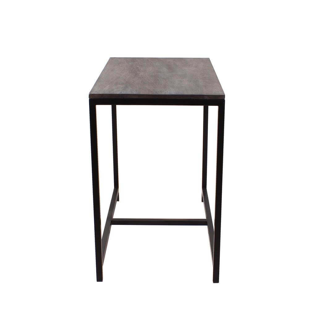 2-Seater Wood & Metal Dining Table Set - Compact & Chic