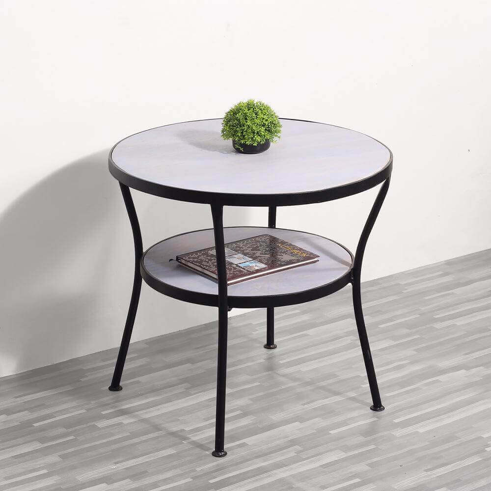 Buy Round 2 tier Metal and Wooden Center Table