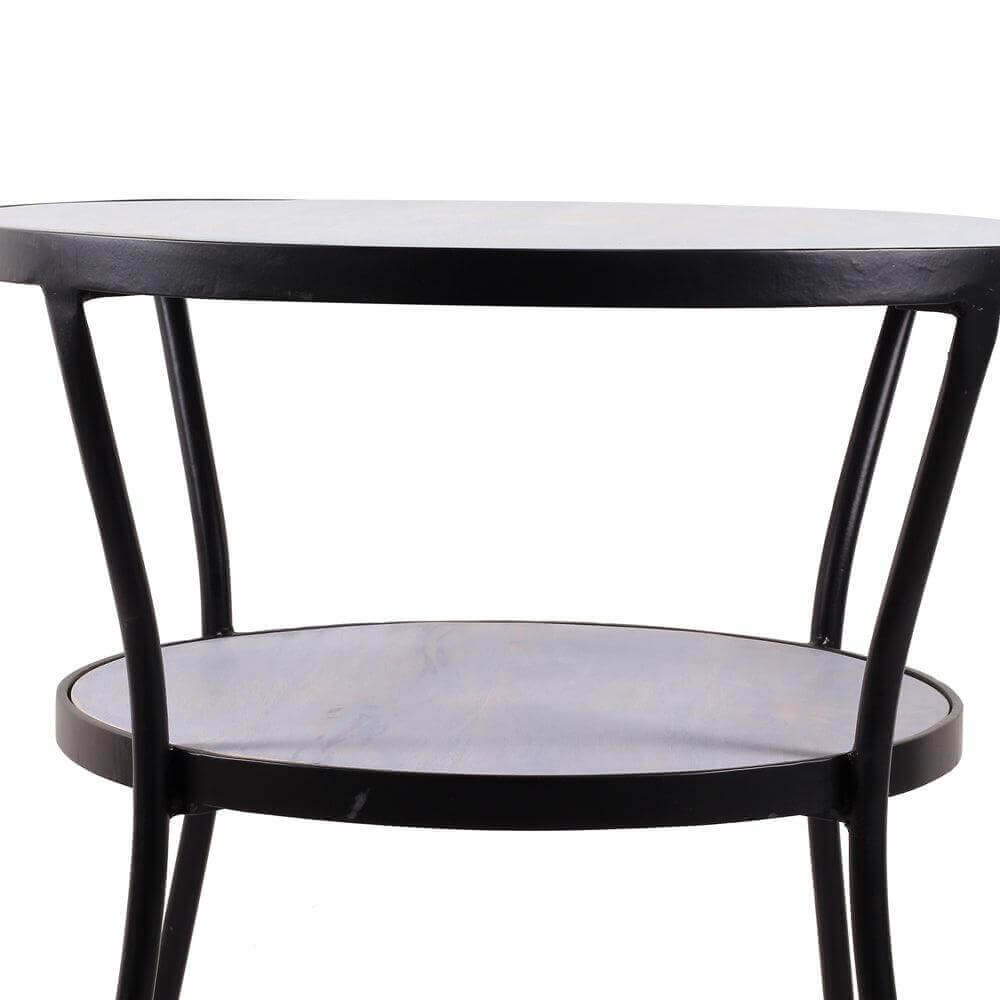 Buy Round 2 tier Metal and Wooden Center Table