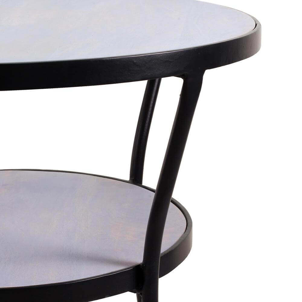 Buy Round 2 tier Metal and Wooden Center Table