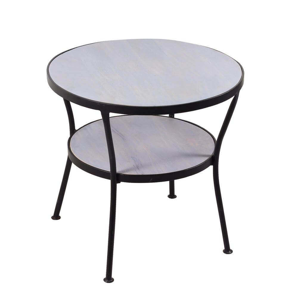 Buy Round 2 tier Metal and Wooden Center Table
